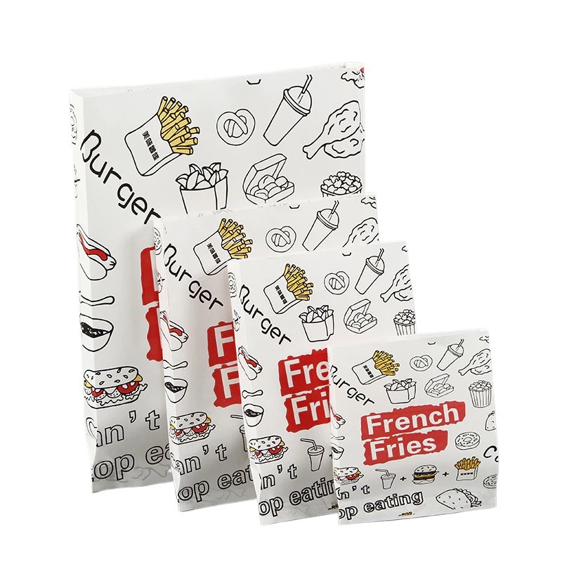 100Pcs French Fries Wrapper Greaseproof Paper Bag Disposable Food ...