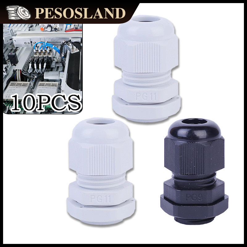 10pcs PG7 Nylon Cable Gland Connectors Waterproof Cable Gland Cable Entry For 3-6.5mm Plastic ...