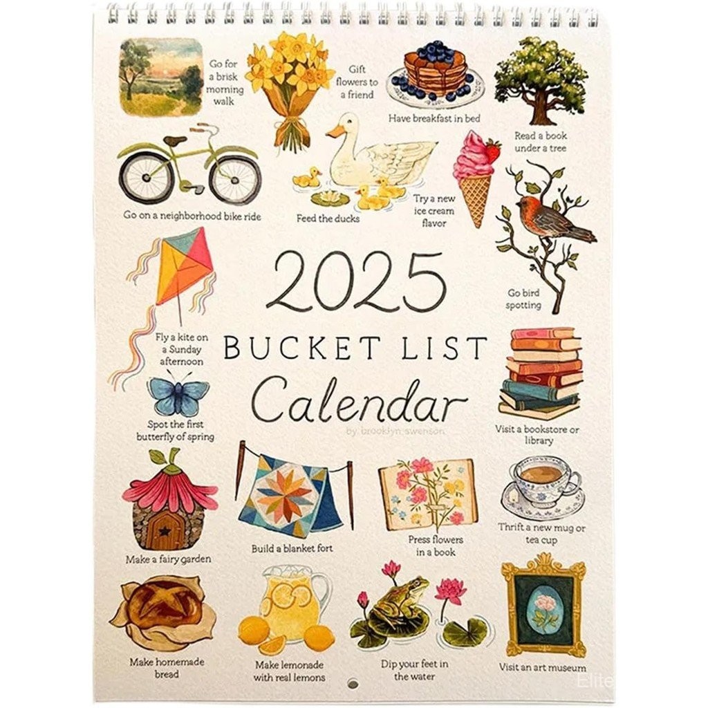 Bucket List Calendar 2025 The Bucket List Wall Calendar 2025 Creative ...