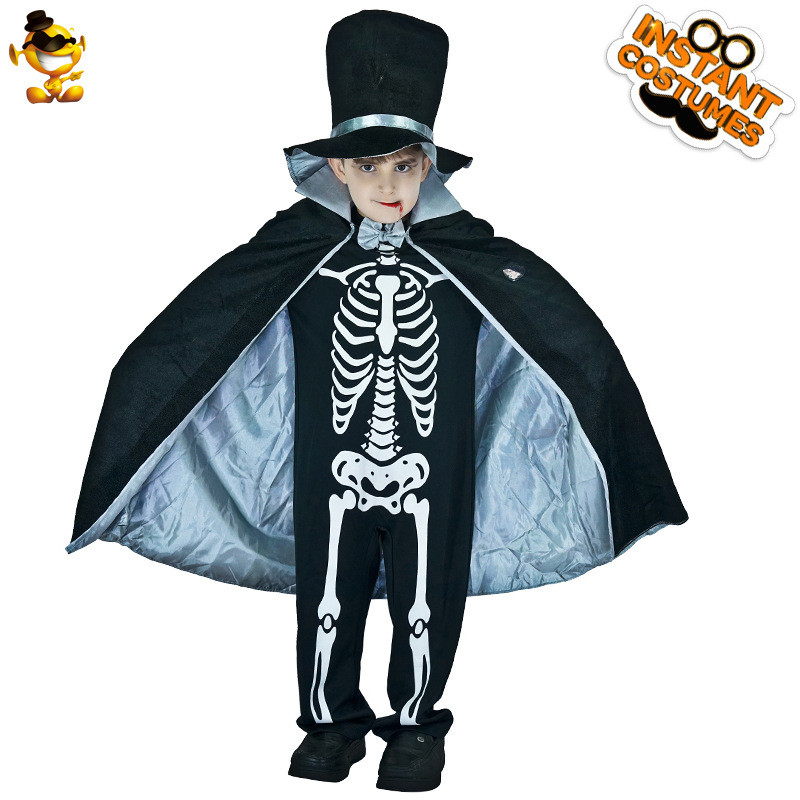 Kids Halloween Horror Skeleton Party Costume Cosplay Role Play Scary ...