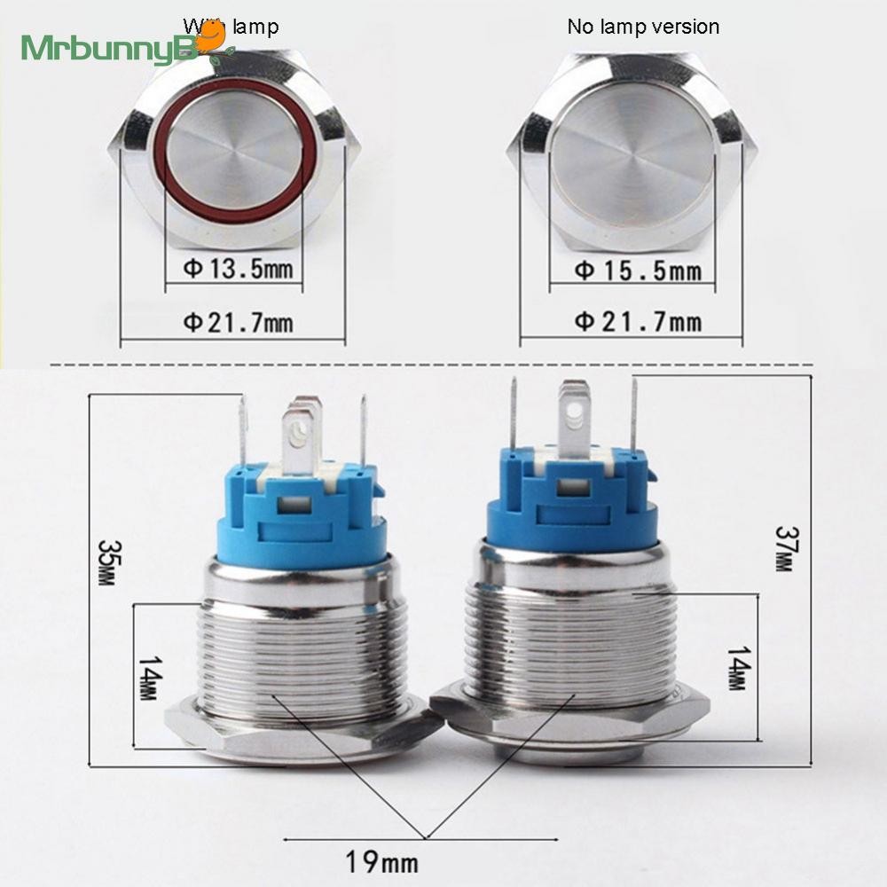 [MR]Push Button Switch 220VAC Button Switch IP66 Momentary Silver ...