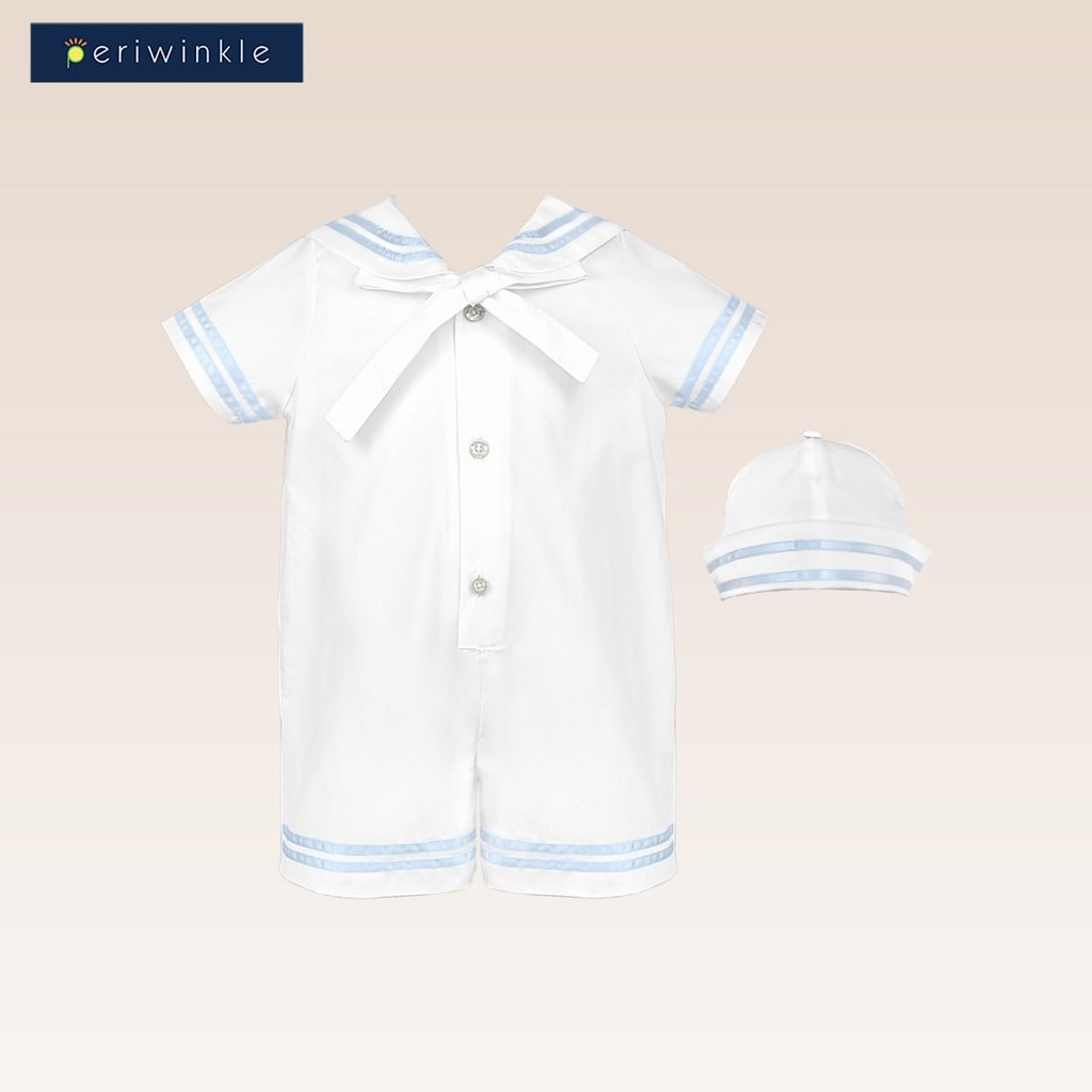 Periwinkle Baby Boy Emré White Blue Christening Romper Set | Shopee ...