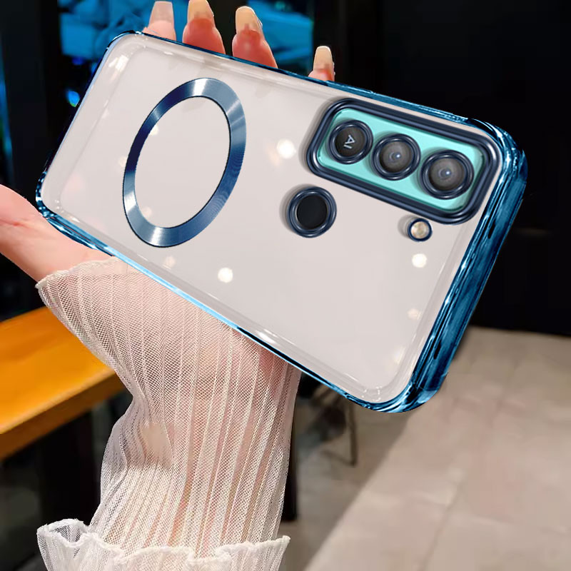 Casing Tecno POP 5 LTE Phone case Soft gold border transparent bumper ...