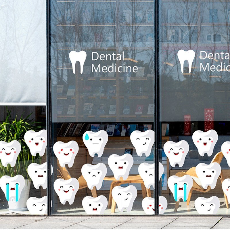 Dental Hospital Glass Partition Anti-collision Decorative Sticker ...