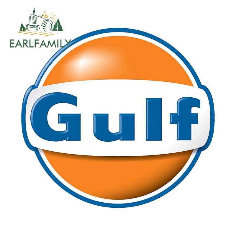 EARLFAMILY 13cm Gulf Gasoline Engine Oil Car Sticker Creative Racing ...