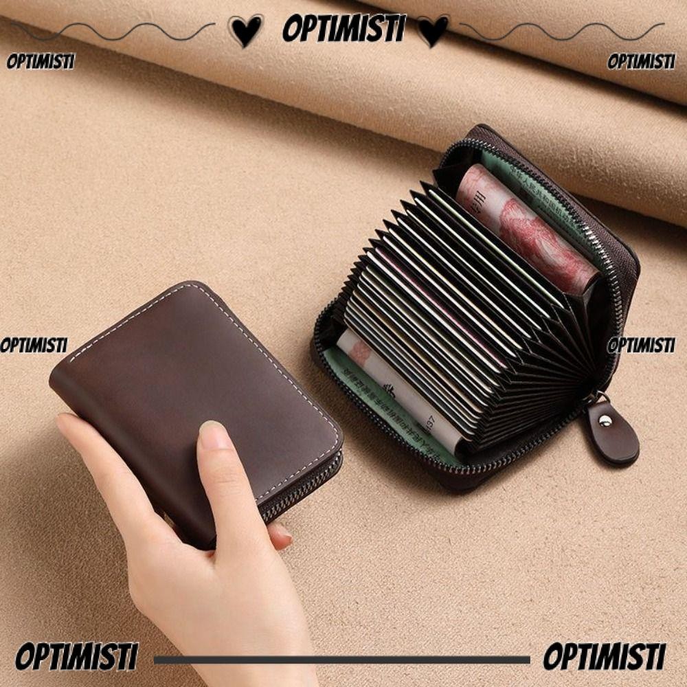 OPTIMISTI Soft Leather Card Bag, Card Holder Men Women Organ Compact ...
