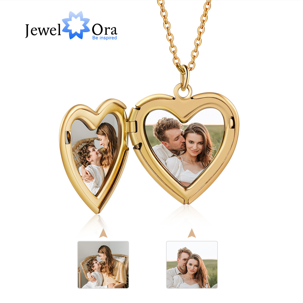Personalized Heart Locket Necklace with Picture Stainless Steel Heart ...