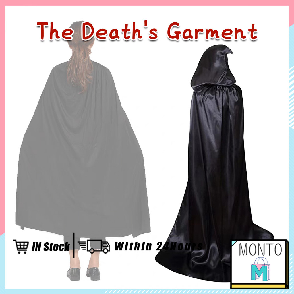 Wizard Cloak Medieval Cloak Hooded Black Halloween Cosplay Durable ...