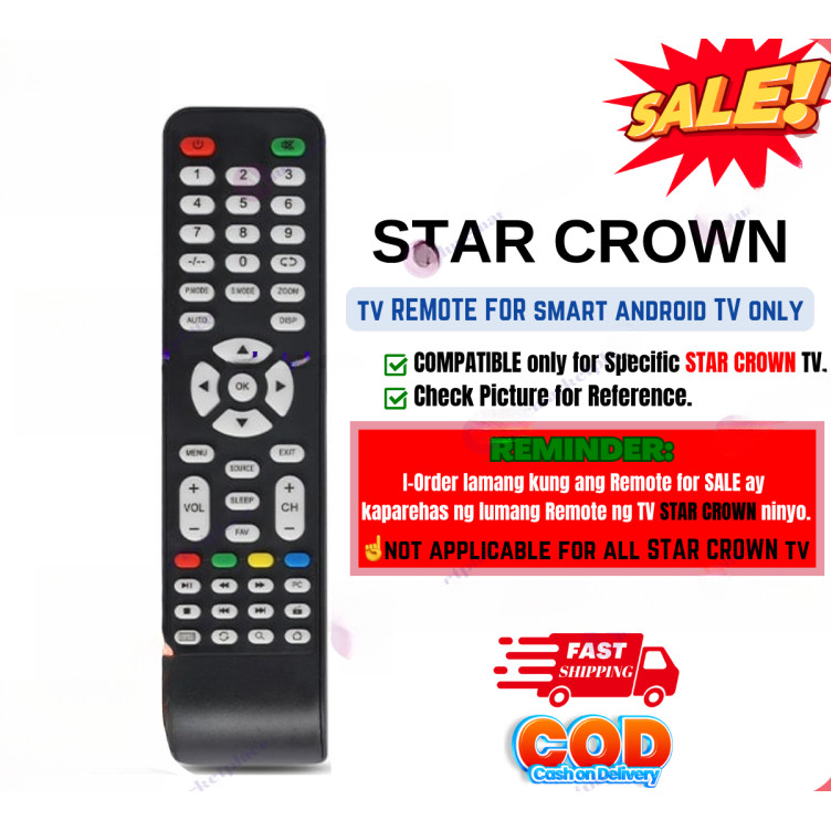 STAR CROWN Smart TV Remote Control STAR CROWN LED TV Remote Control for ...