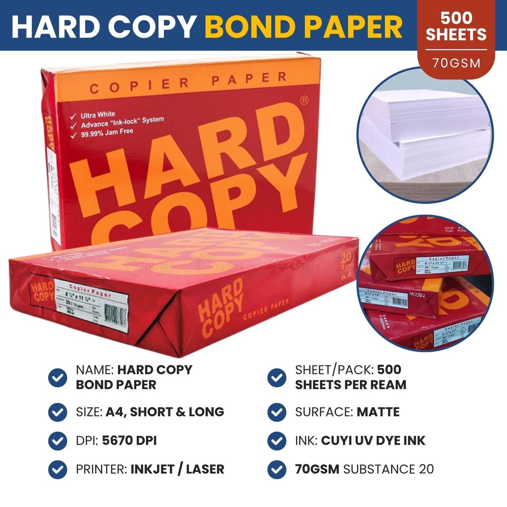 Vivahome Bond Paper A4 / Letter / Legal 70gsm 500 Sheets for School ...