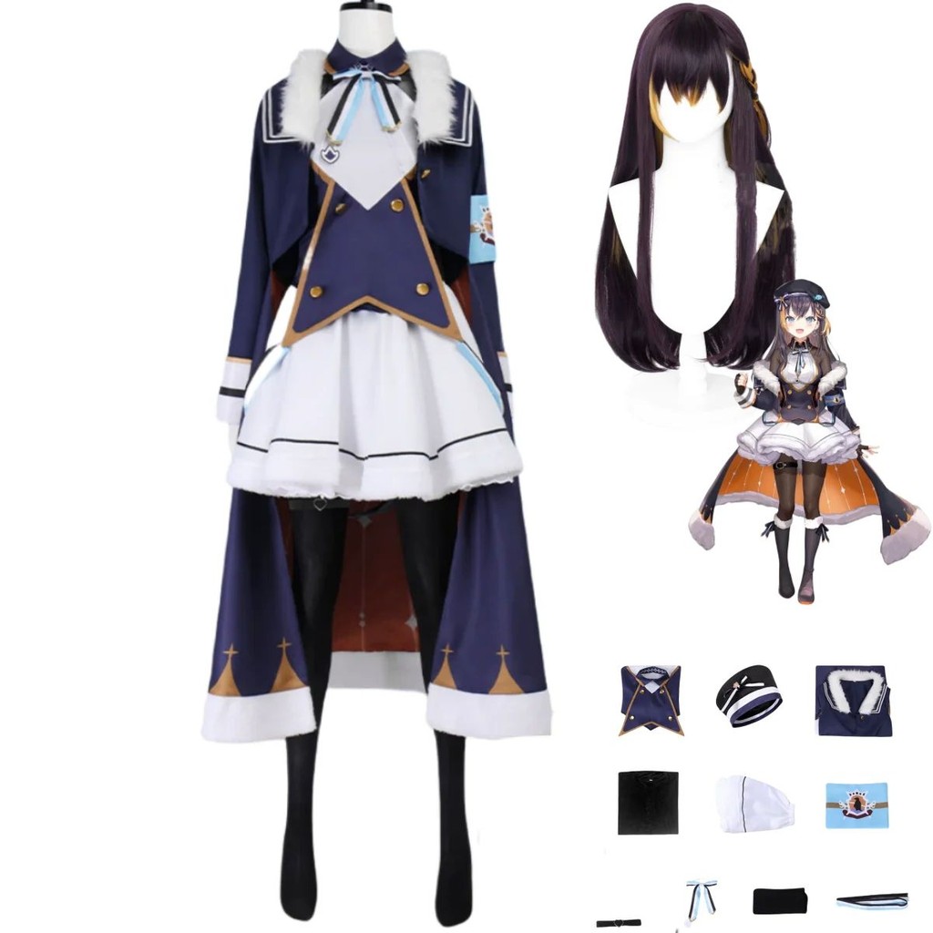 Virtual Youtuber Petra Gurin Cosplay Costume Vtuber NIJISANJI EN Frost Penguin Wig Winter Cloak ...