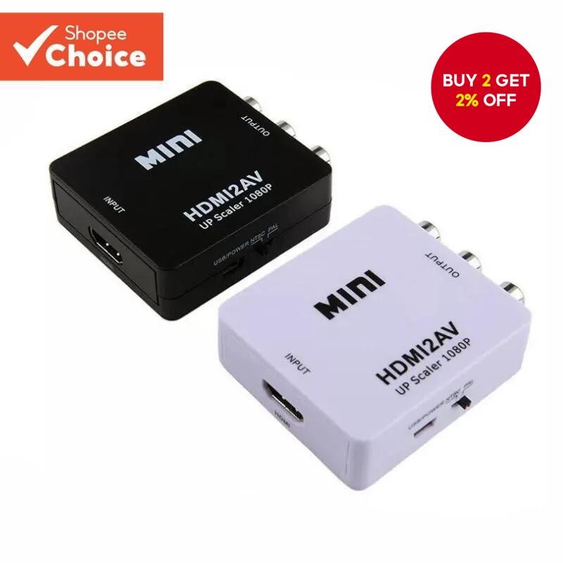 Mini HDMI to AV RCA 1080P Converter AV/CVBS Scaler Adapter for PC HDTV ...