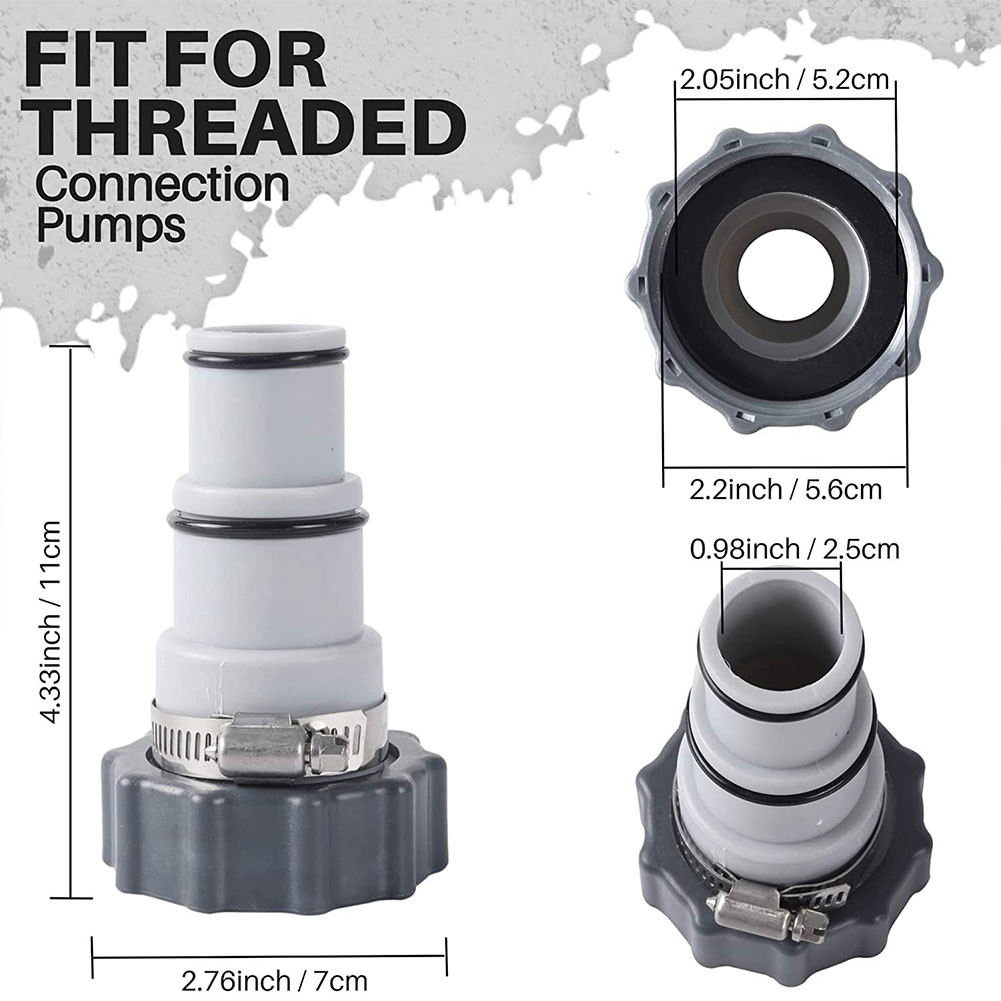 Threaded To Clamp Style Hose Adapter for Intex Pool with 1.5 and 1.25 ...