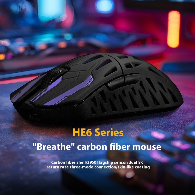 IROK HE6 Ultra Mouse Tri Mode Mouse Paw3950 Ergonomics Wireless 8000Hz ...