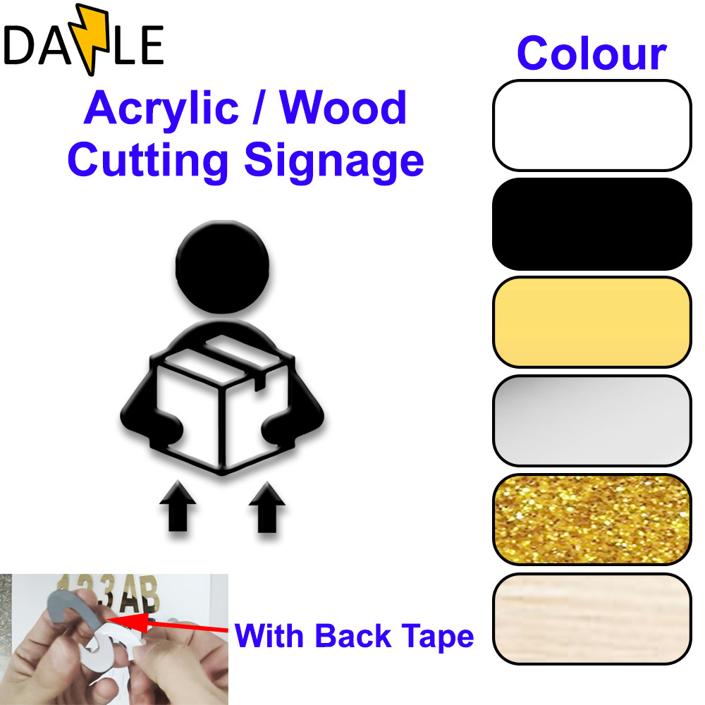 [ Pick up ] 2mm thick acrylic sign with back tape wall signage penanda ...