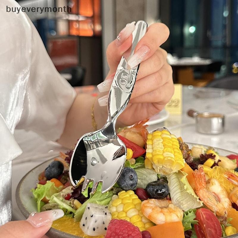 [new] Stainless Steel Spoon Fork Children Spoon Fruit Fork Creative ...