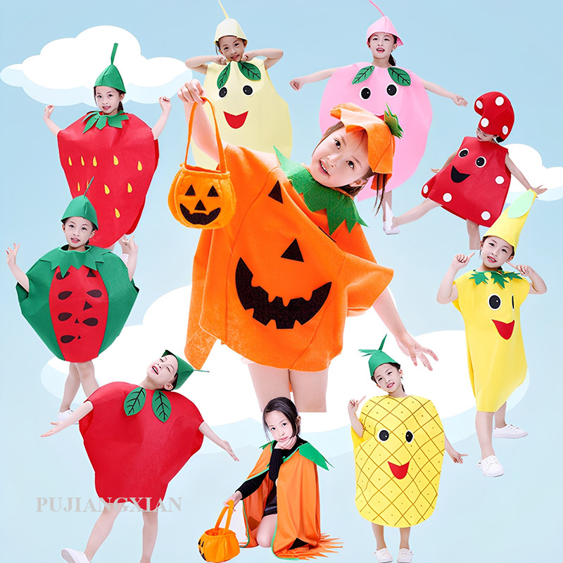 【PJX】 Kids Fruit Costume Outfit Novelty Fruit Veggie Performance Stage ...