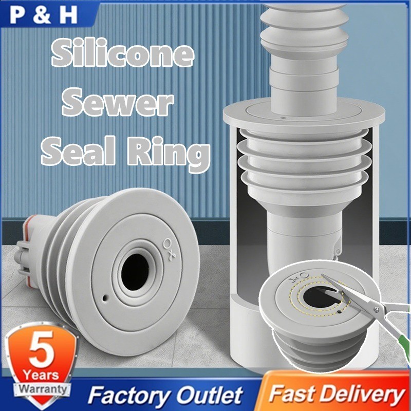 35-75mm Silicone Sewer Seal Ring Anti Odor Insect Proof Drain Cover ...