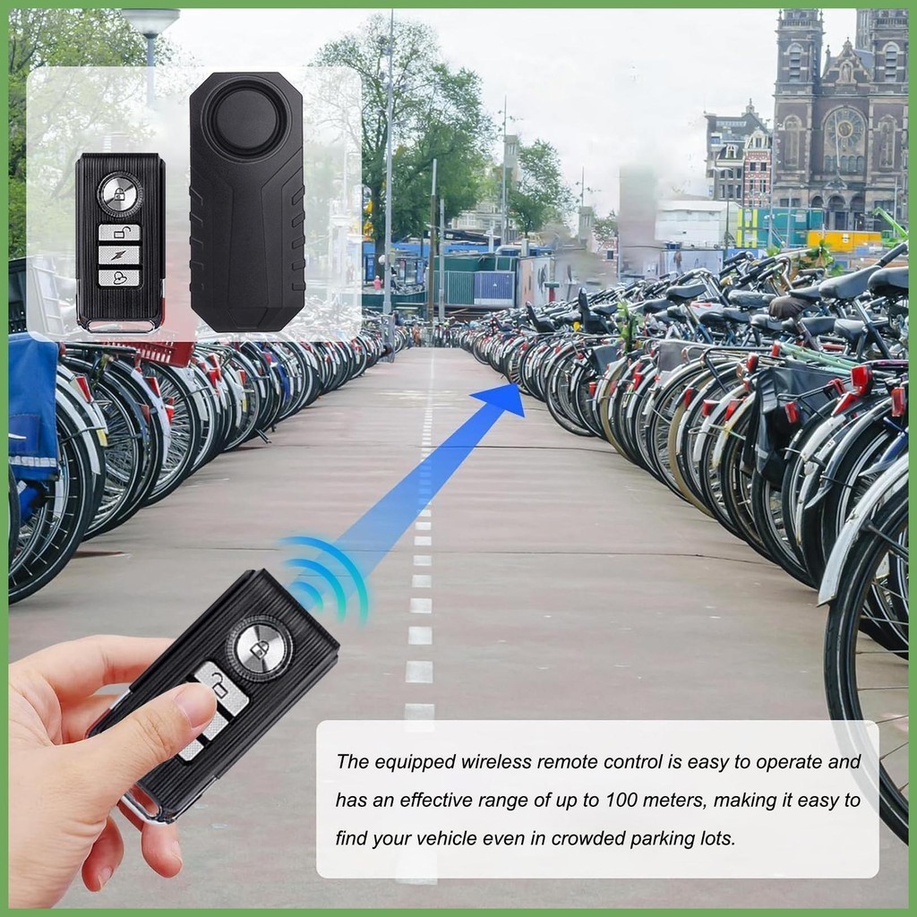 Scooter Alarm 113dB Wireless Anti-Theft Vibration Alarm IP55 Waterproof ...