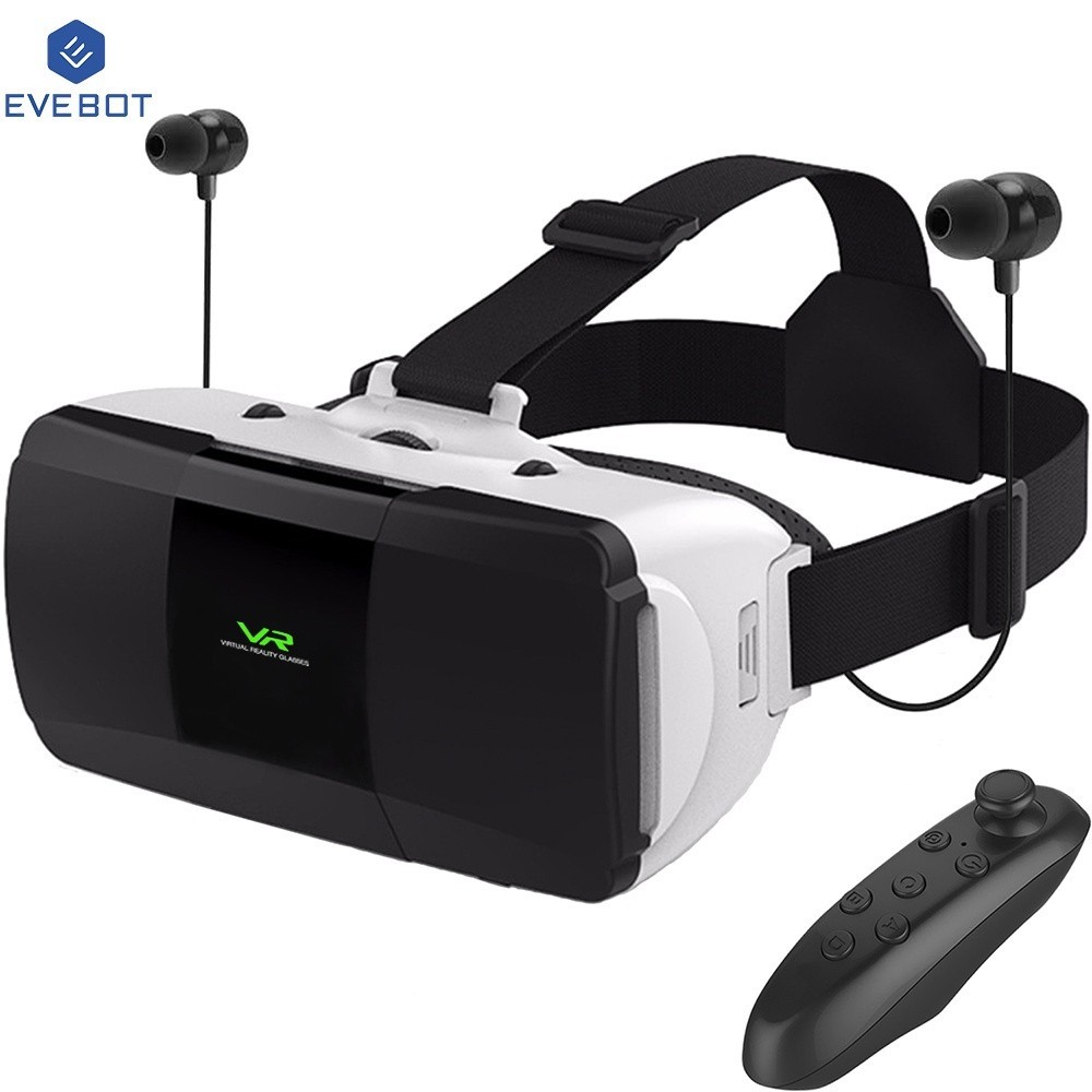 EVEBOT Virtual Reality Bluetooth Headset VR Glasses Helmet 3D Box ...