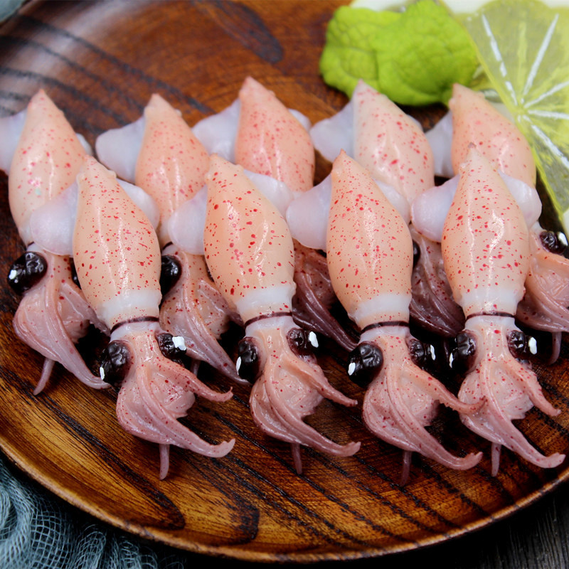 5 Pcs Artificial Mini Squid Model Fake PVC Seafood Baby Squids ...