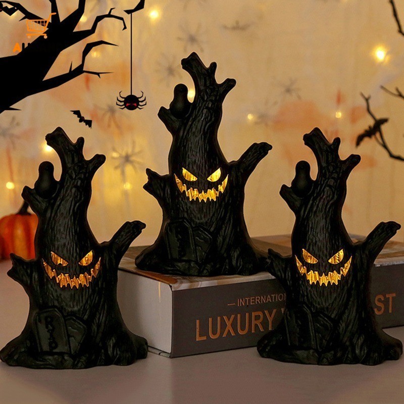 Horrible Ghost Tree Shape Plastic LED Light - Halloween Tree Demon ...
