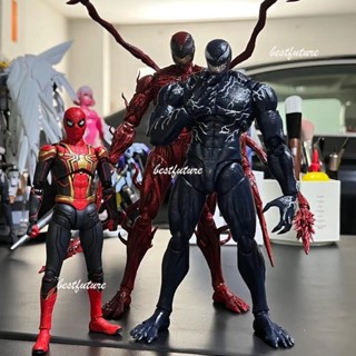 Shf Venom Revoltech Agent Venom Action Figure Marvel Legends Yamaguchi ...