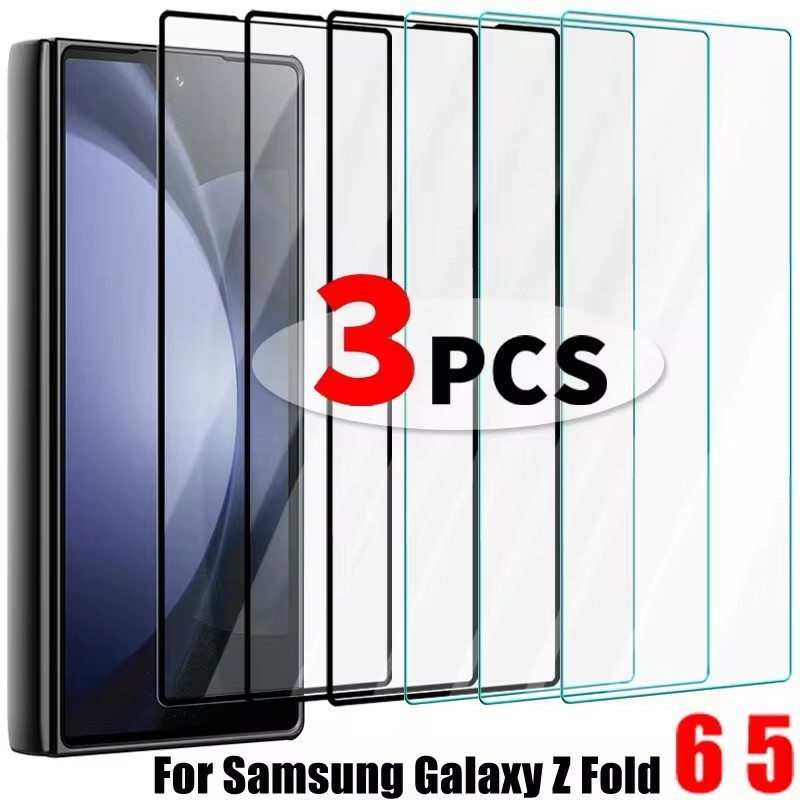 3Pcs For Samsung Galaxy Z Fold 5 6 Tempered Glass - Full Screen Protector - Shock-proof Tempered ...