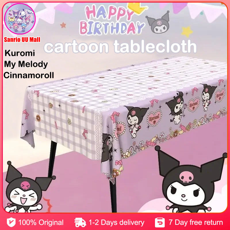 Sanrio Party Supplies Kuromi tablecloth Cinnamoroll My Melody Birthday ...