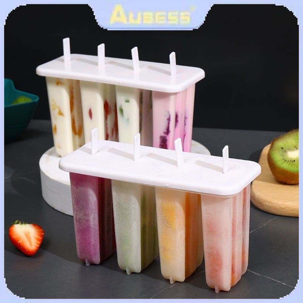1 Set 4 Cells Popsicles Mold/diy Big Size Ice Cream Mold/food Grade Pp ...