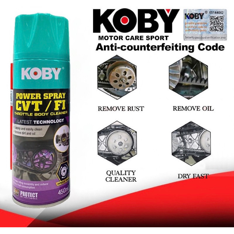 KOBY CVT / FI CLEANER THROTTLE BODY POWER SPRAY 450ml/600ML | Shopee ...