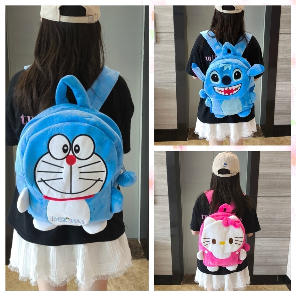 School New Style Doraemon Cartoon Backpack Stitch Student Leisure ...