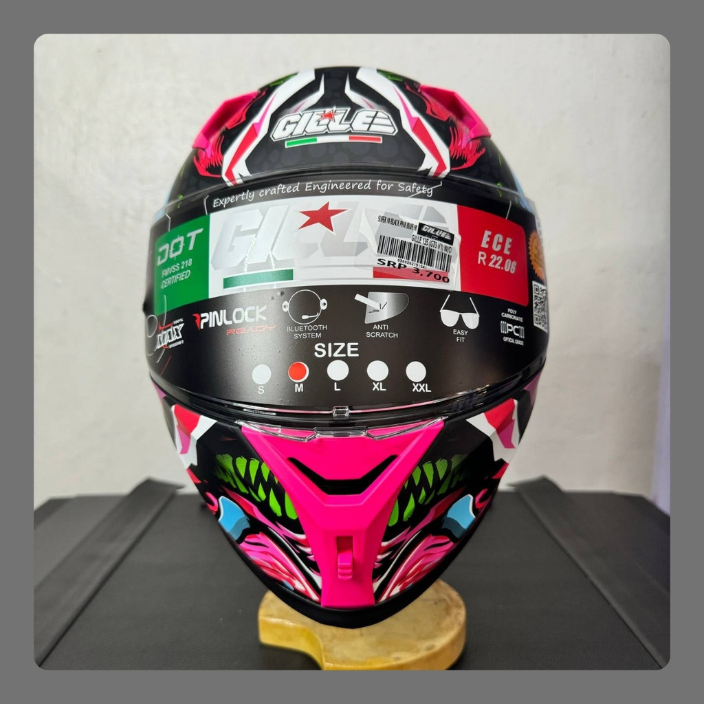 Gille gts v1 Slifer m.black pink blue dual visor fullface helmet ...