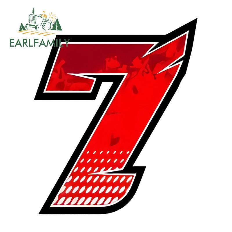 EARLFAMILY 13cm Red Racing Number Car Sticker Scratch-Proof Motorcycle ...