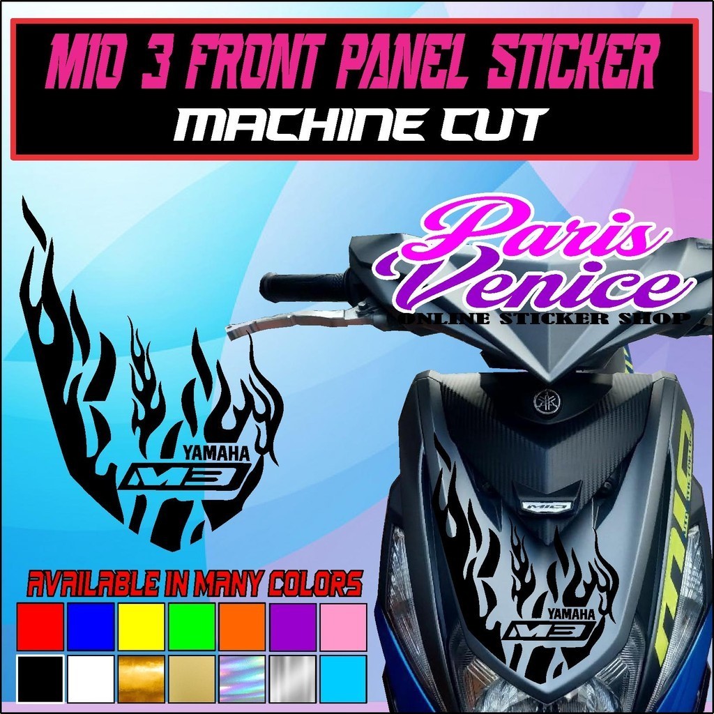mio m3 front panel sticker flame machine cut diecut original sticker ...