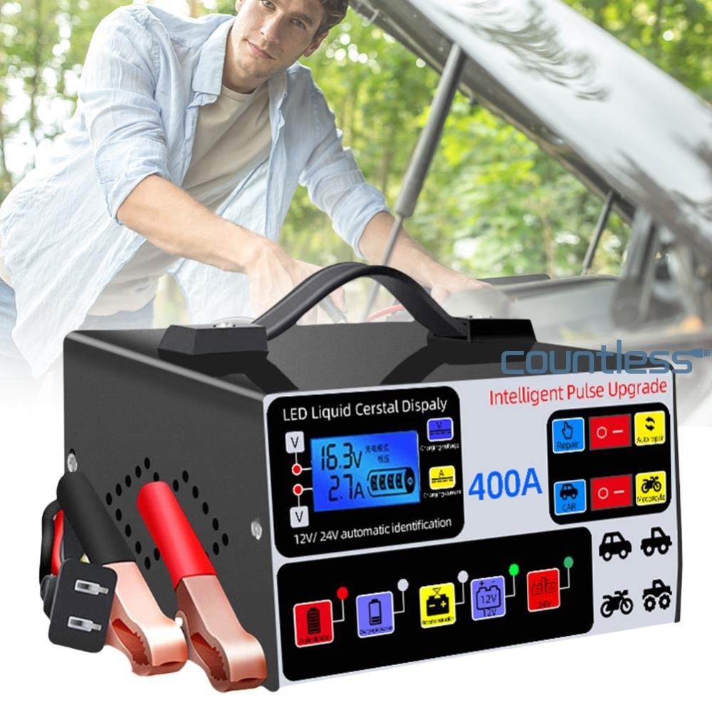 - 400A Heavy Duty Smart Battery Charger Five-Stage Self-Stop Battery ...