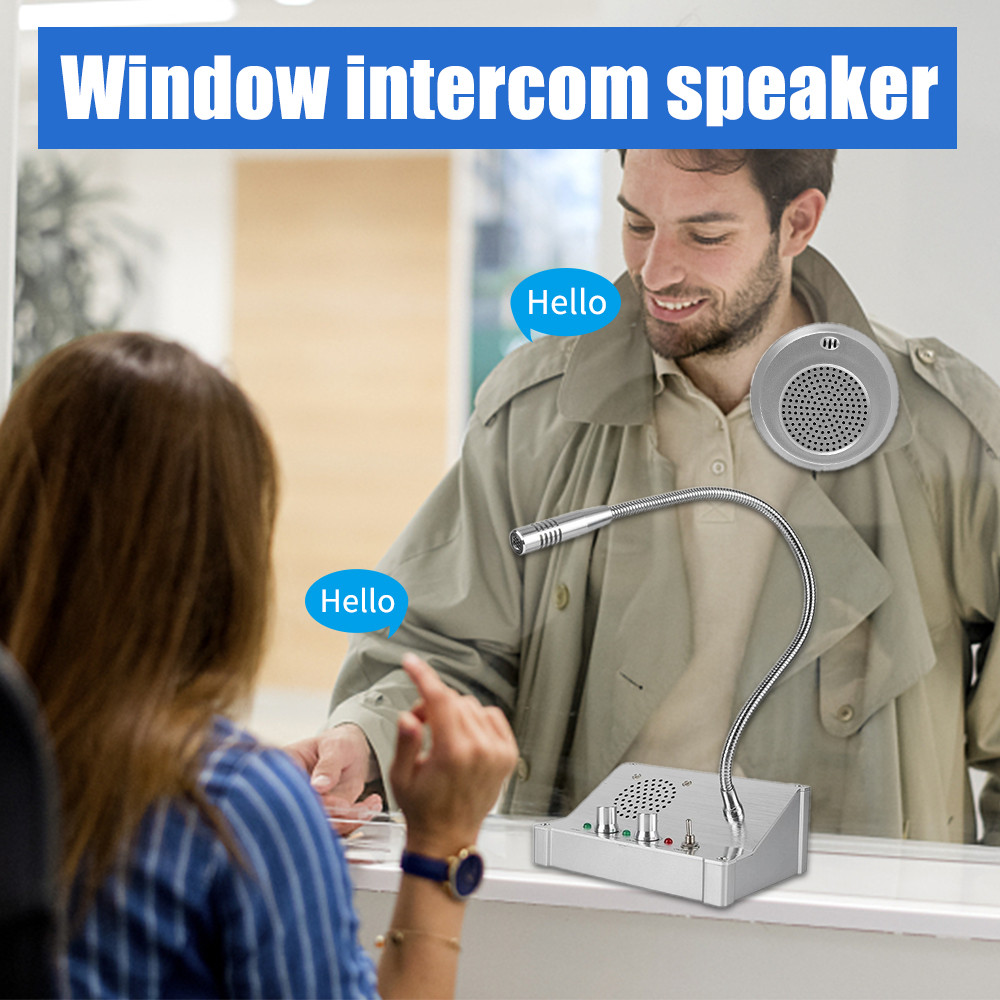 Dual-Way Talk Through Store Office Window Glass Counter Intercom ...