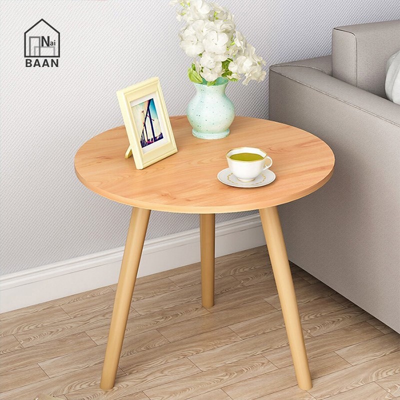 Naibaan Wooden Table Size 40 Cm. Round Shape Coffee Legs Triangle ...