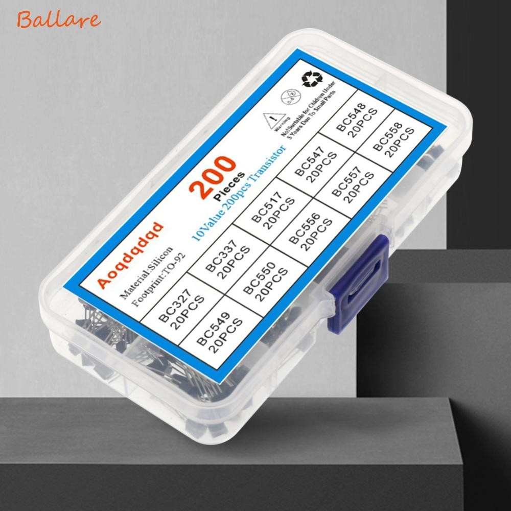 200Pcs Transistor Assorted Kit 10 Values TO-92 Transistor Kit Assortment Box PNP NPN BC327 BC337 ...