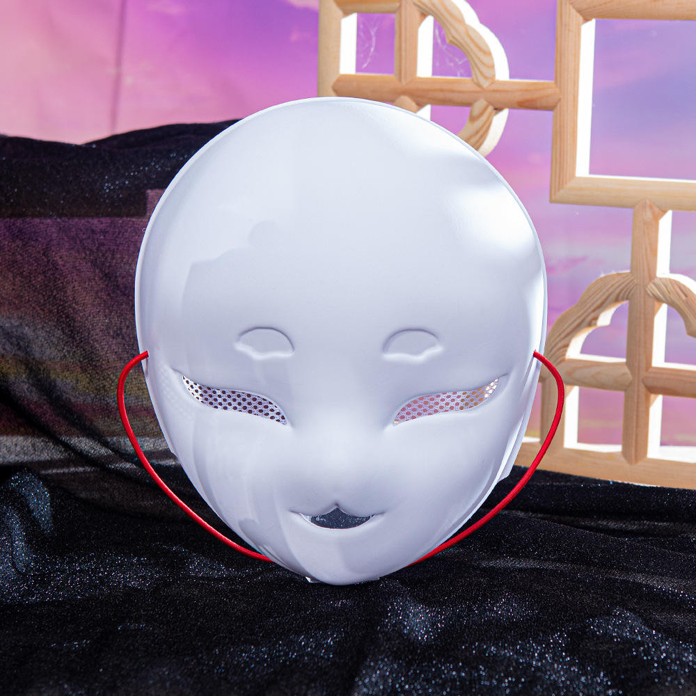 Cute Full Face White Mask Matte DIY Blank PVC Masks Halloween Party ...