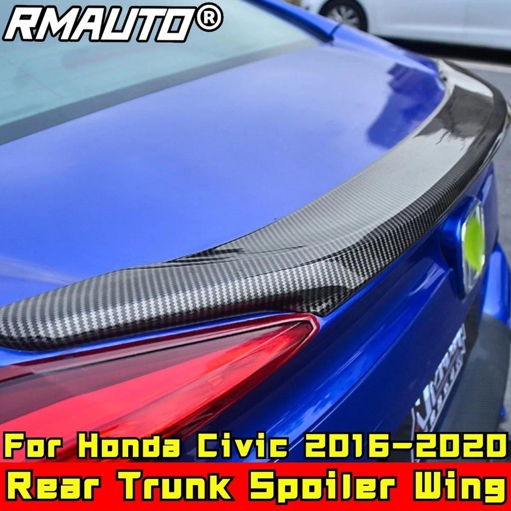 Civic Car Rear Spoiler Glossy Black Sport Style Rear Trunk Wing Body ...