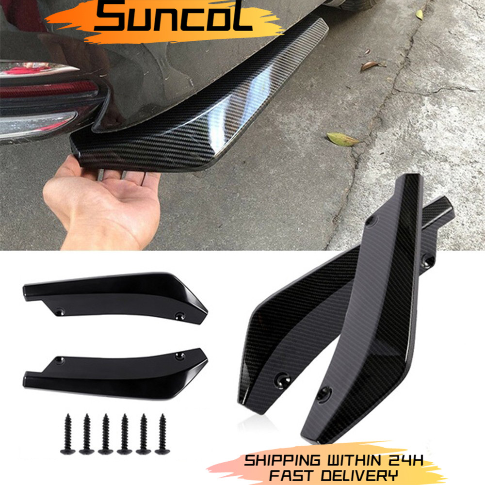 Universal 2Pcs Car Rear Bumper Protector Car Modification Rear Diffuser ...