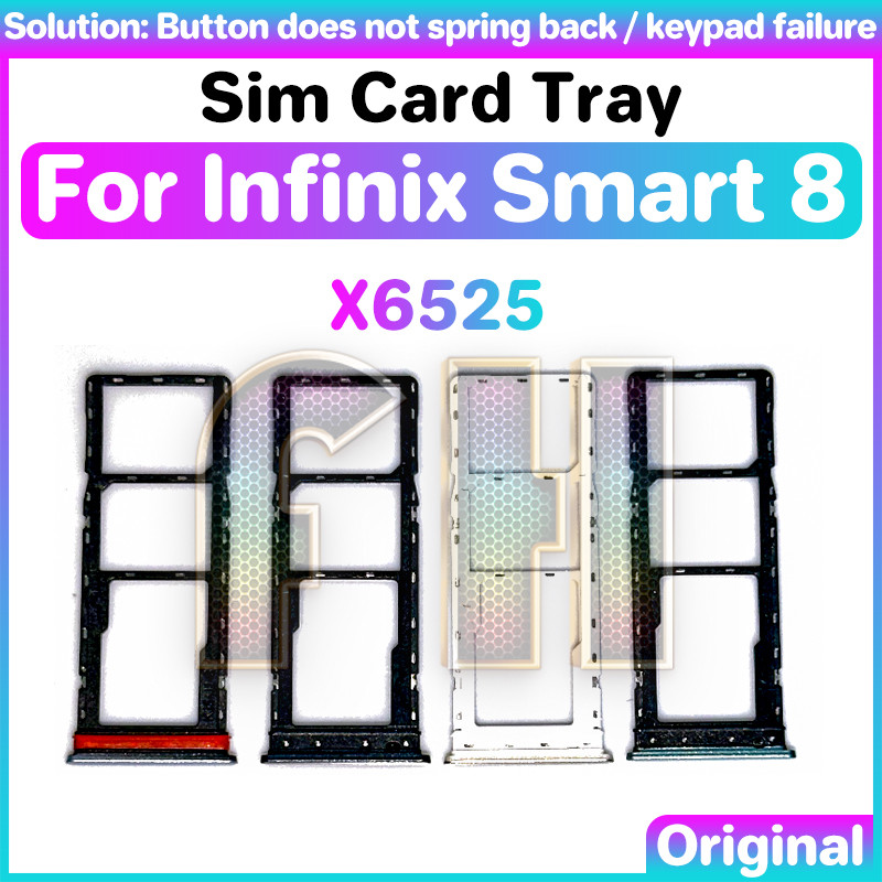 Sim Card Slot Tray Holder For Infinix Smart 8 x6525 Sim Card Reader ...