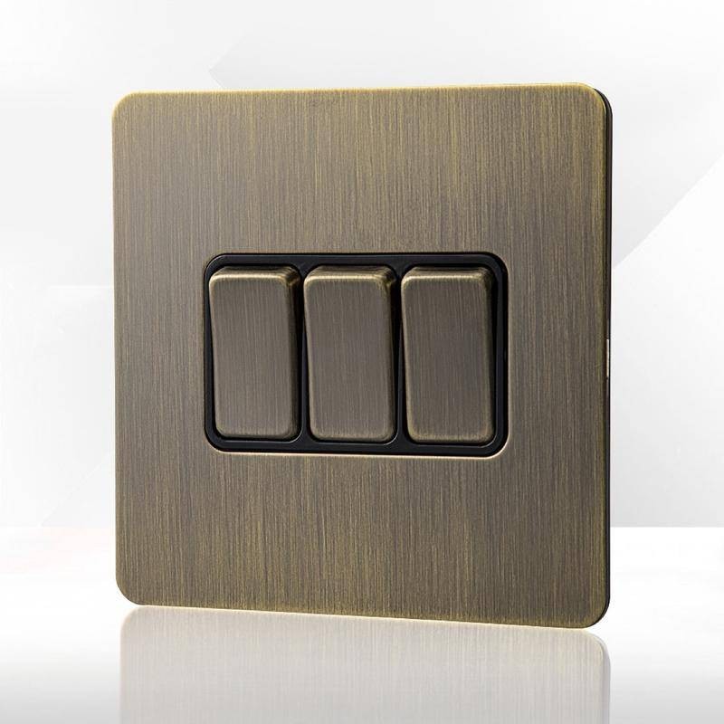 13a British Style Stainless Steel Square Small Button Green Bronze Wall ...
