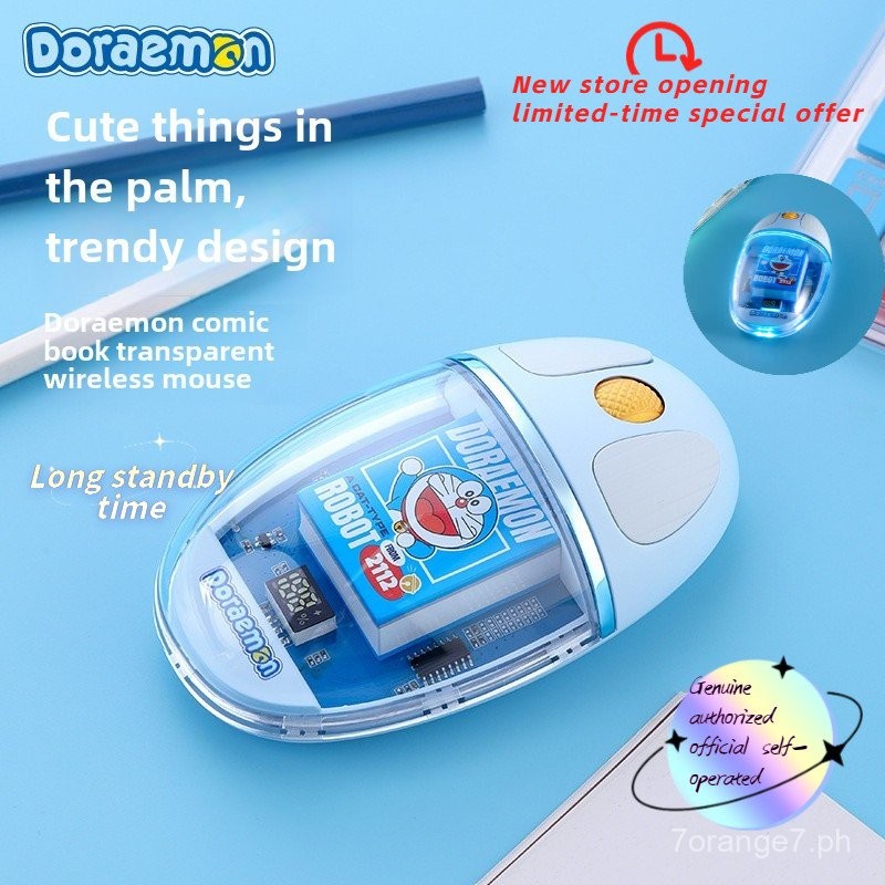 Doraemon Comic Book Transparent Wireless Mouse 2.4G Dual Mode Bluetooth ...