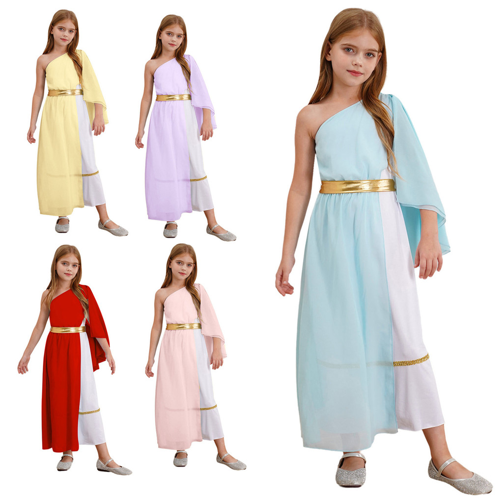 Girls Lovely Halloween Ancient Greek Rome Egypt Toga Costume Clothes ...
