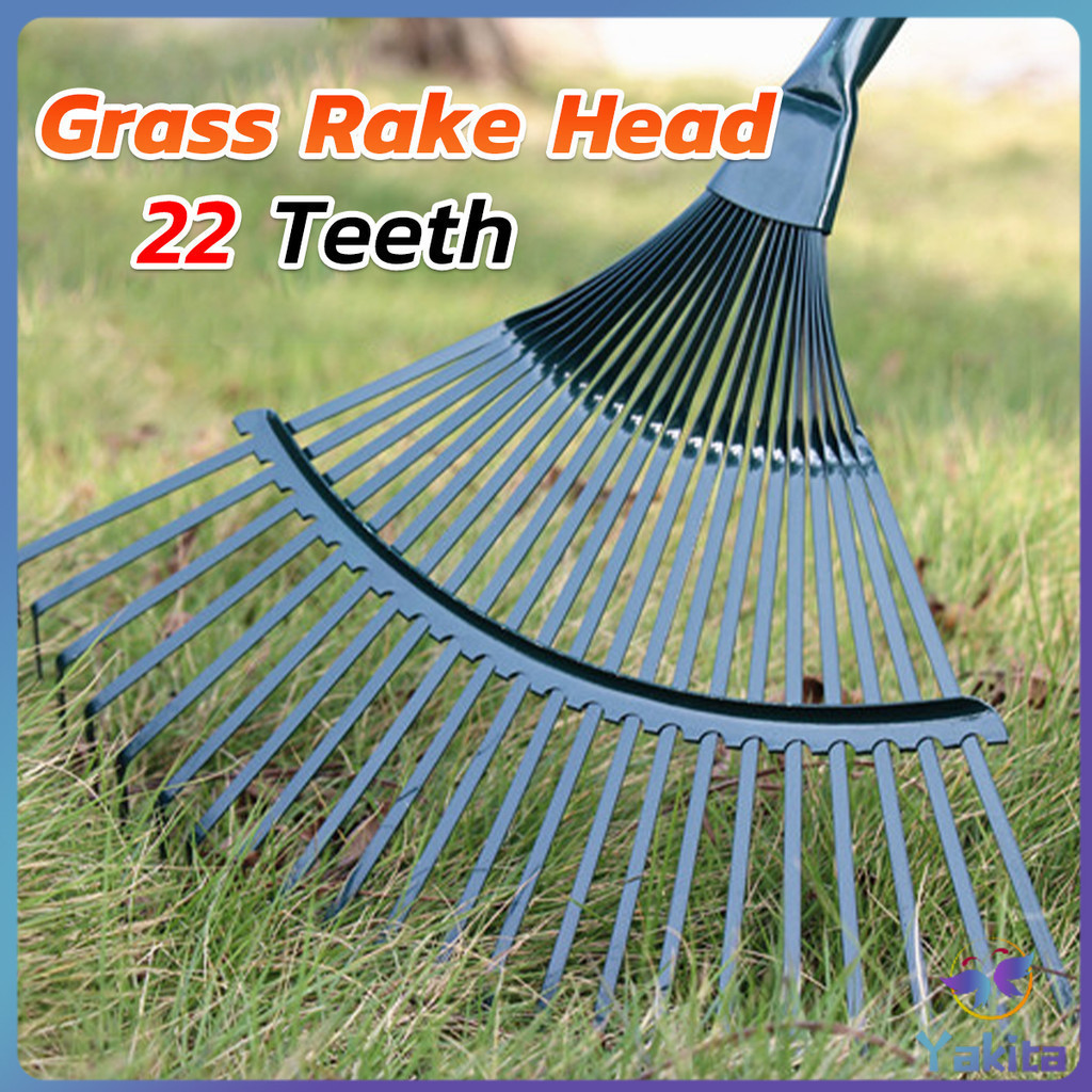 Yaki 22 Teeth Grass Rake Head Garden Leaf Rake Cleaning Tool Outdoor ...