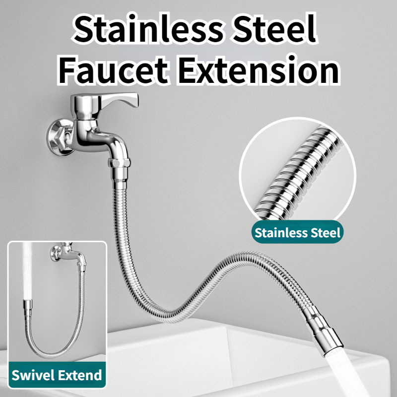 Stainless Steel 360° Rotation Bending Faucet Extension, Bathroom ...