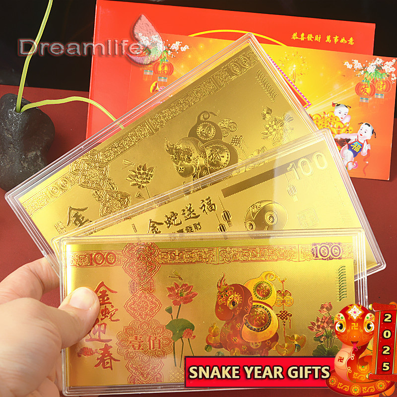 2025 Snake Year Acrylic Gold Banknotes Red Envelope Lucky Dollar Money ...