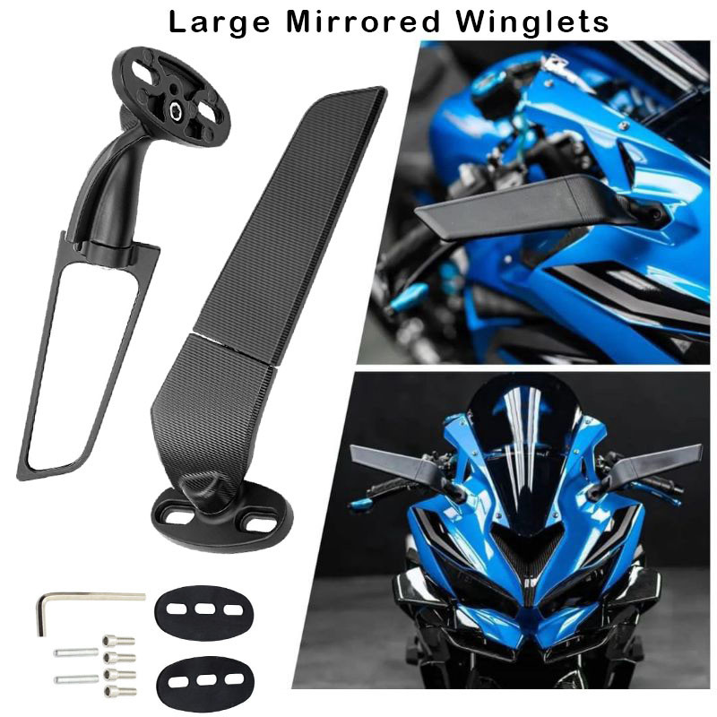 Universal Winglet Alloy Ninja Stealth Mirror Wind Wings Side Mirror ...